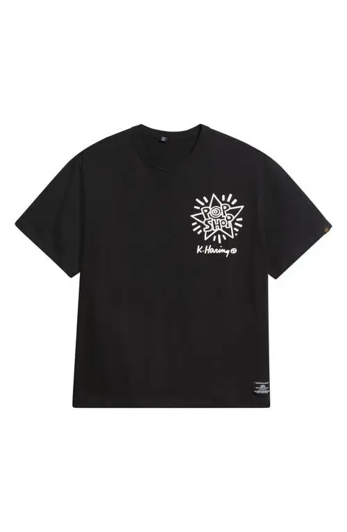 Alpha Industries X Keith Haring Pop Shop Graphic T-shirt - Black