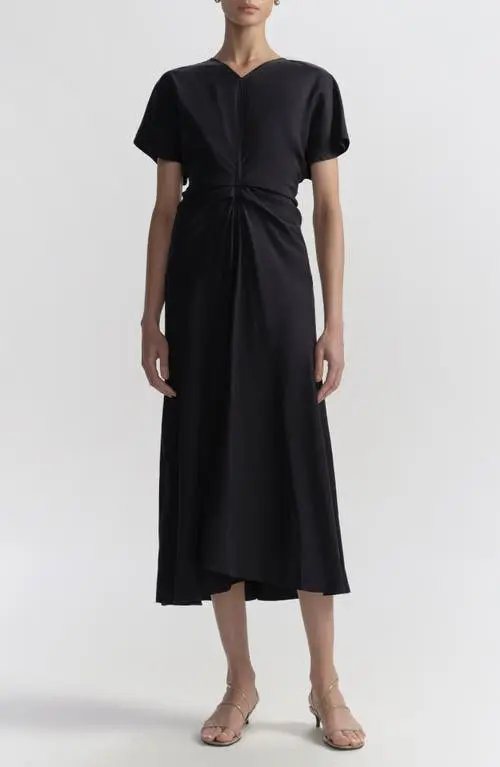 A.L.C. Rem Gathered Waist Midi Dress - Night Blue