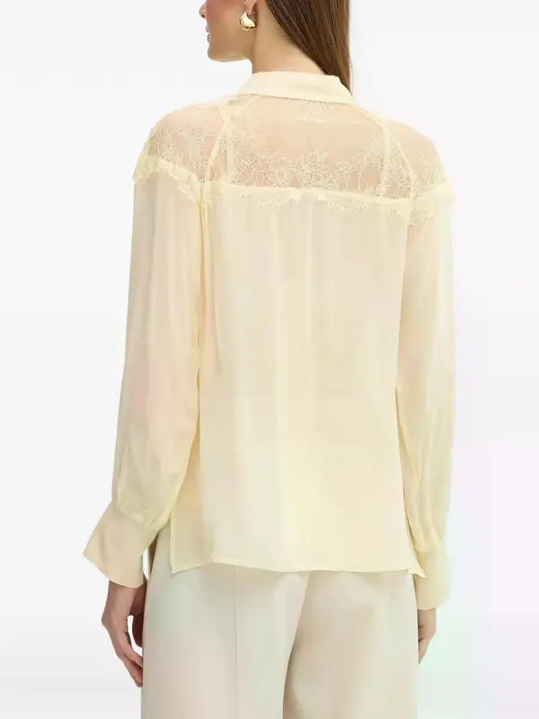 Patrizia Pepe Lace Tie-neck Blouse - Yellow