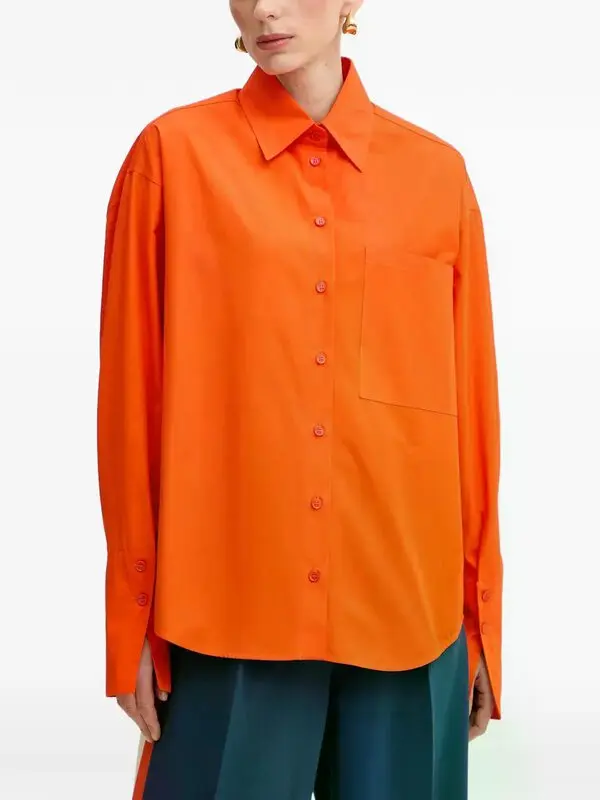 Patrizia Pepe Chest-pocket Oversized Shirt - Orange