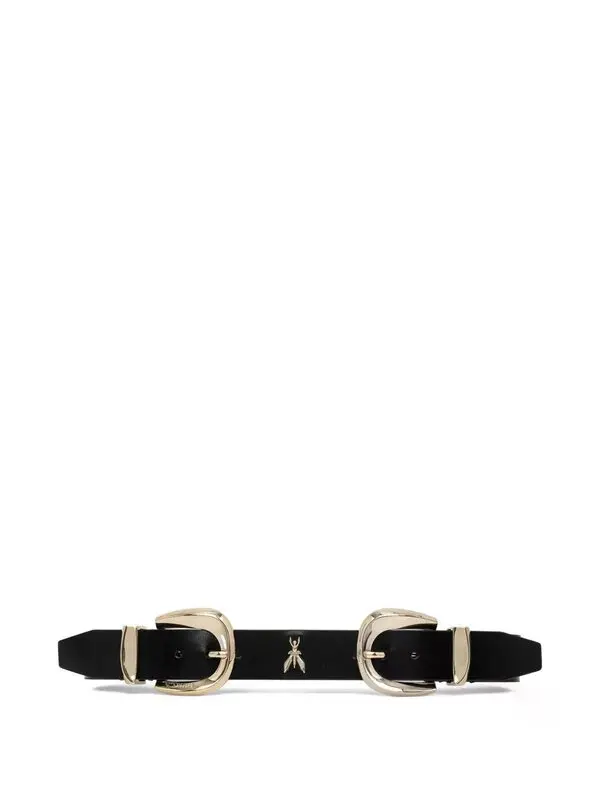 Patrizia Pepe Double-buckle Leather Belt - Black