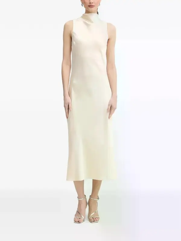Patrizia Pepe High-neck Sleeveless Dress - Neutrals