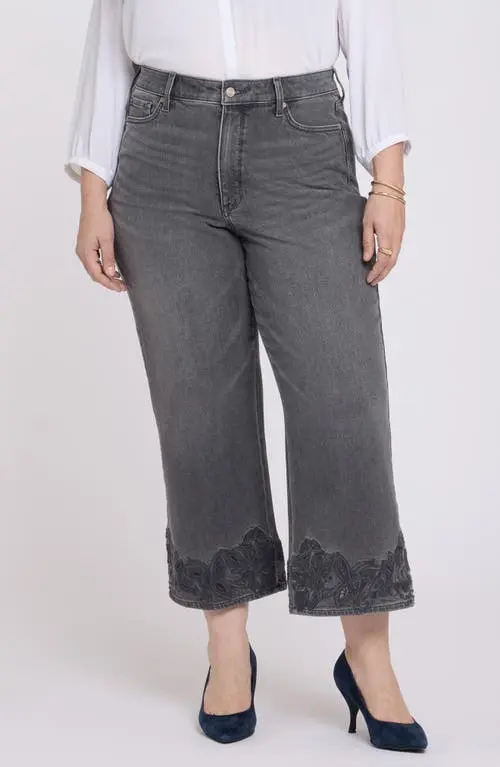 NYDJ Teresa Embroidered High Waist Ankle Jeans - Dusty Ash