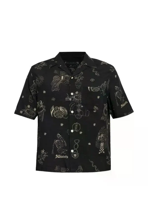 ALLSAINTS Graphic-print Shirt - Black
