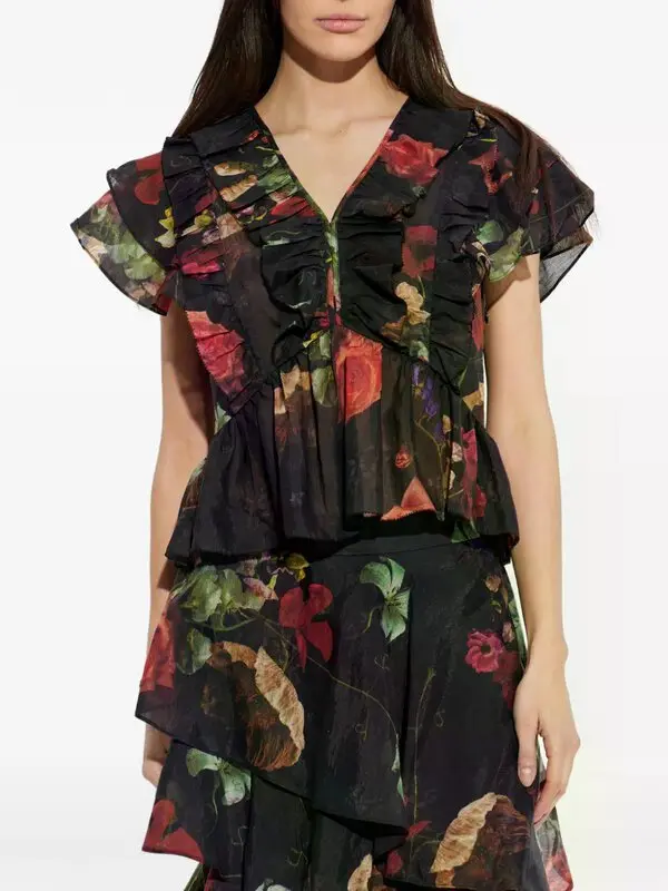 ALLSAINTS Alma Ruffled Floral-print Blouse