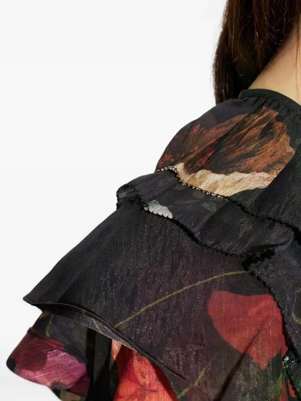 ALLSAINTS Alma Ruffled Floral-print Blouse