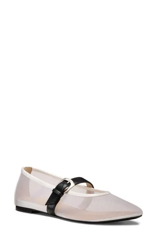 STUART WEITZMAN Sai Bareitall Mary Jane - White/blanco/black