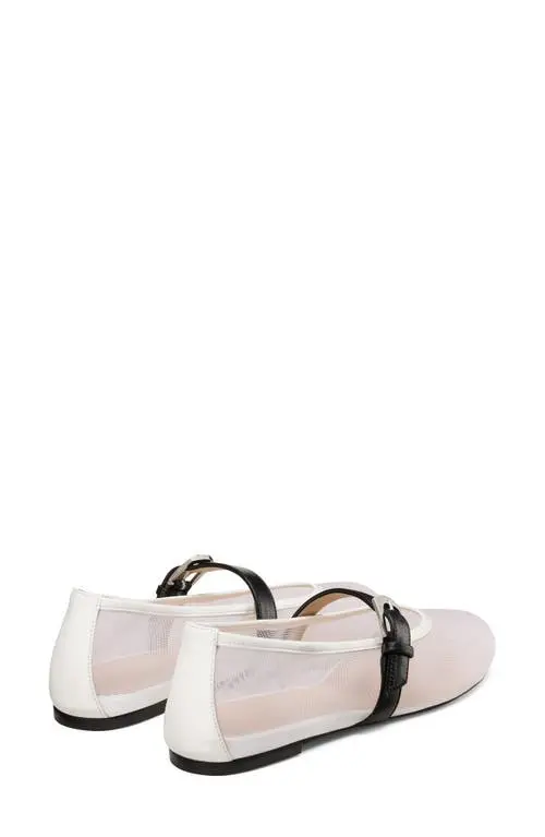 STUART WEITZMAN Sai Bareitall Mary Jane - White/blanco/black