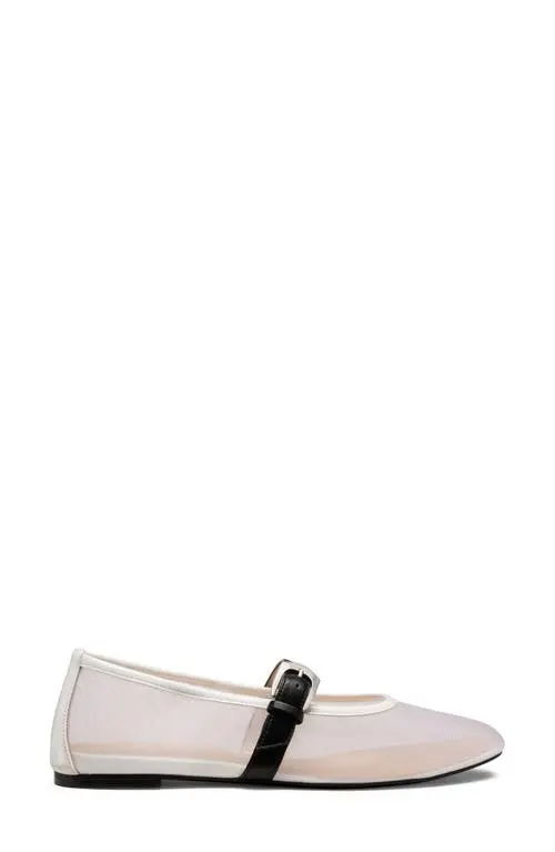 STUART WEITZMAN Sai Bareitall Mary Jane - White/blanco/black