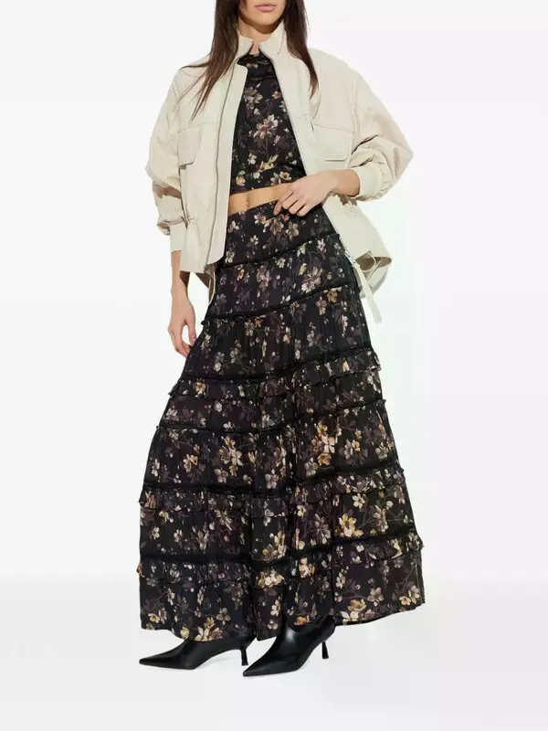 ALLSAINTS Floral Print Maxi Skirt