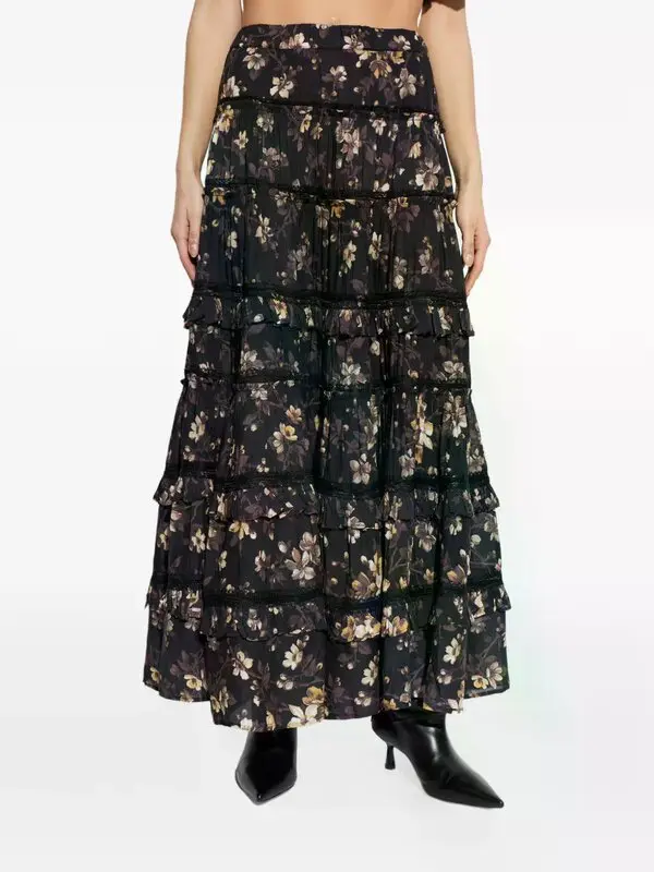 ALLSAINTS Floral Print Maxi Skirt