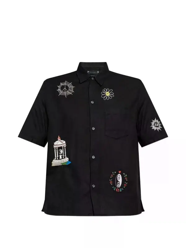 ALLSAINTS Embroidered Shirt - Black