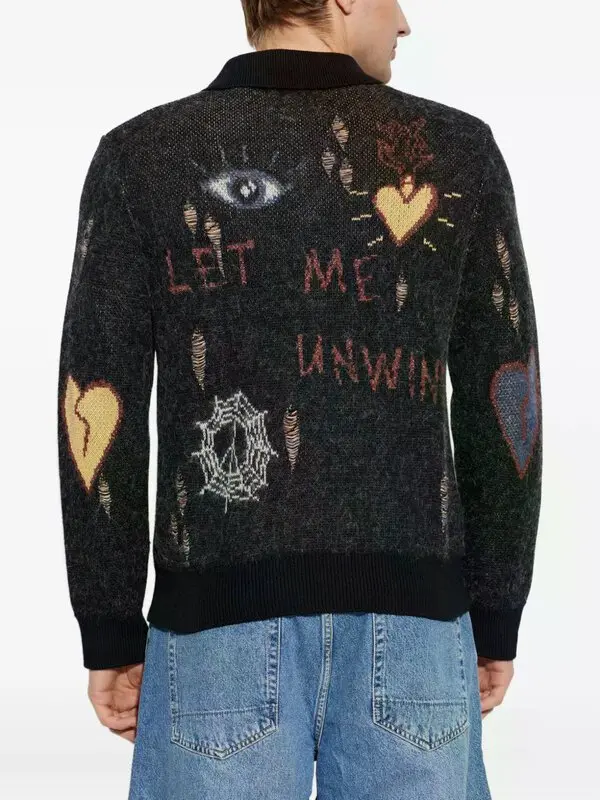 ALLSAINTS Zipped Graphic Cardigan