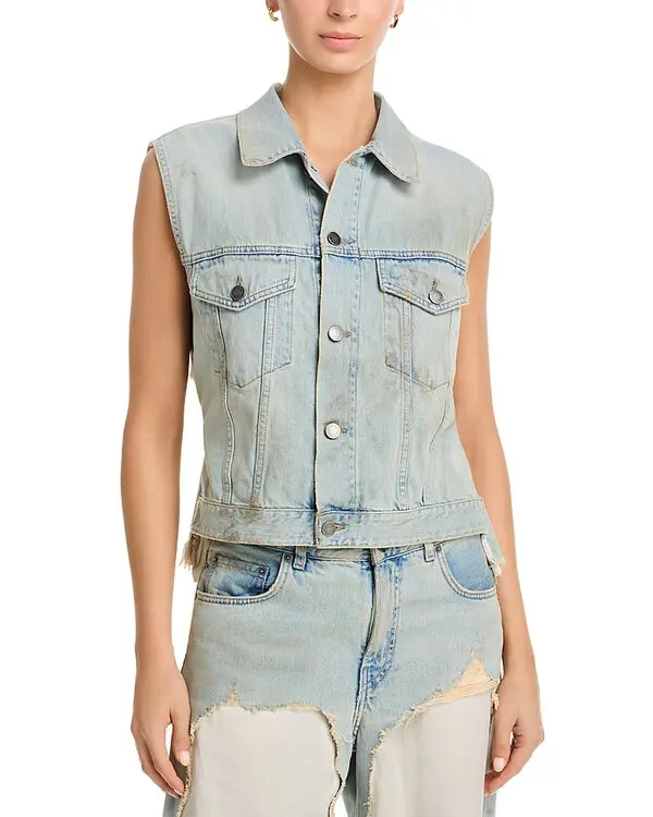 HAIKURE Ryder Denim Vest - Dusty Blue