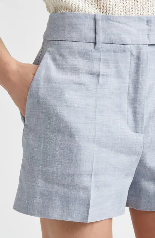 Eleventy Linen & Wool Chambray Shorts