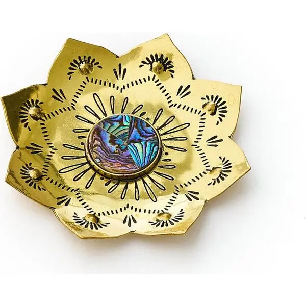 MATR BOOMIE Kairavini Lotus Trinket Dishetched Brass - Bronze