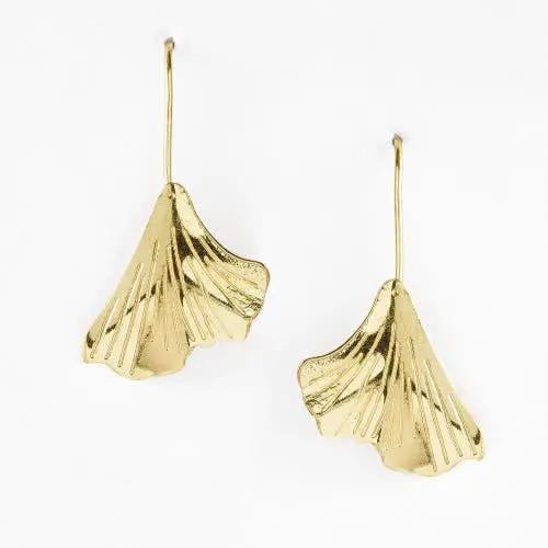 MATR BOOMIE Sayuri Ginkgo Leaf Drop Earrings - Bronze