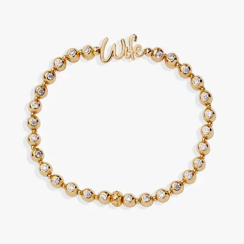 ALEX AND ANI Wife Elongated Crystal Stretch Bracelet - Gold