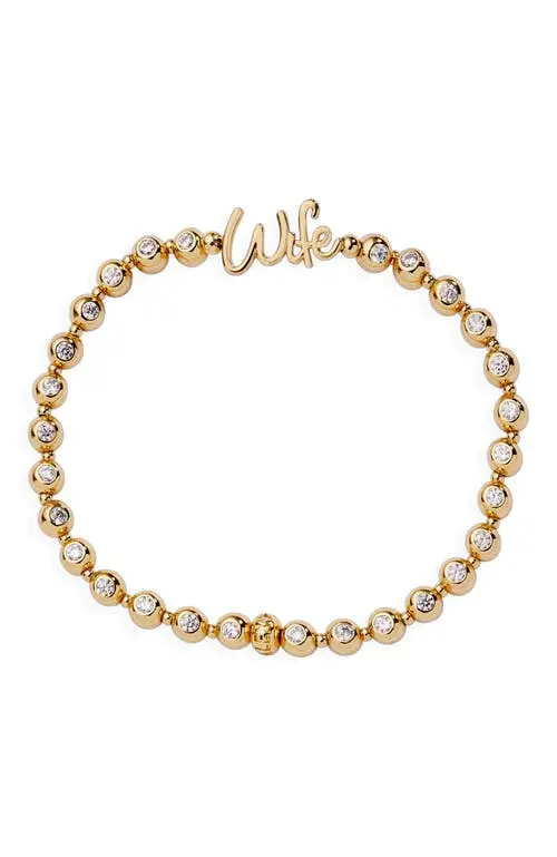 ALEX AND ANI Wife Elongated Crystal Stretch Bracelet - Gold