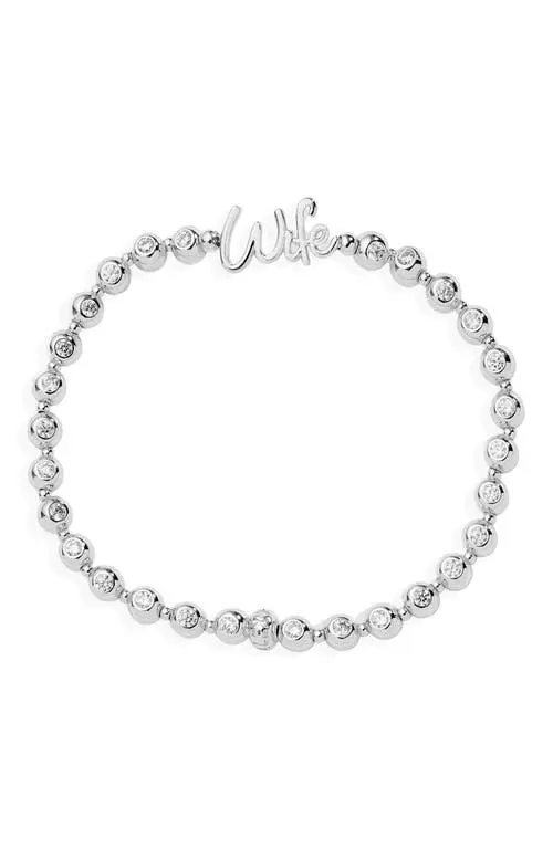 ALEX AND ANI Wife Elongated Crystal Stretch Bracelet - Silver