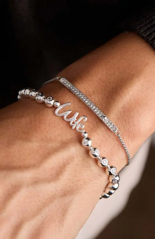 ALEX AND ANI Wife Elongated Crystal Stretch Bracelet - Silver