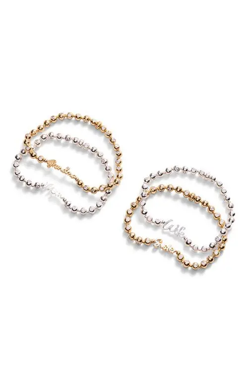 ALEX AND ANI Wife Elongated Crystal Stretch Bracelet - Silver