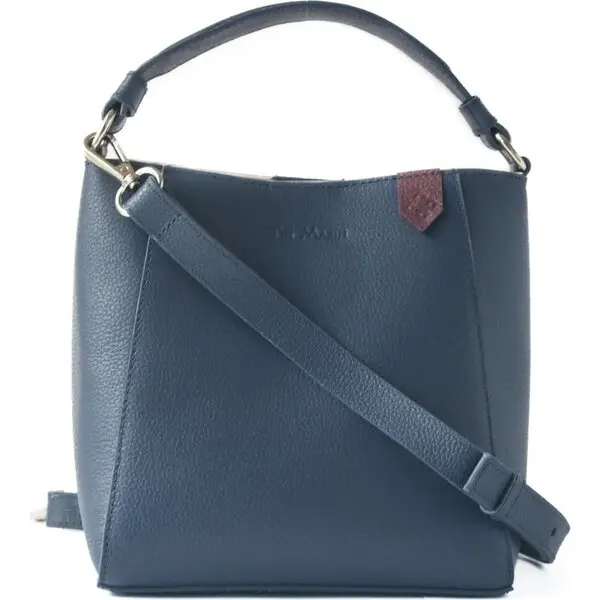 TIN MARIN Yaya Leather Bucket Bag - Navy Blue