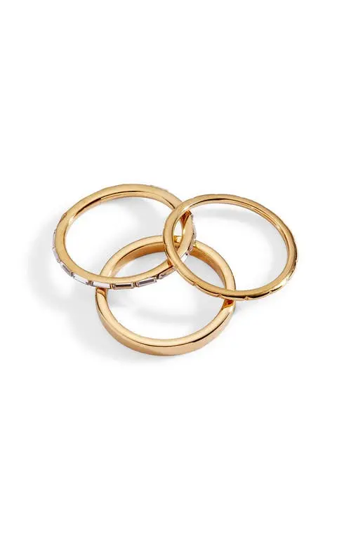 ALEX AND ANI Baguette Stacking Ring Set Of 3 - Gold