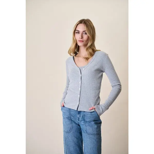 MAREA Pointelle Cardigan - Grey