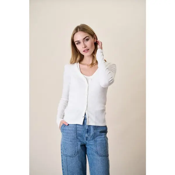 MAREA Pointelle Cardigan - White