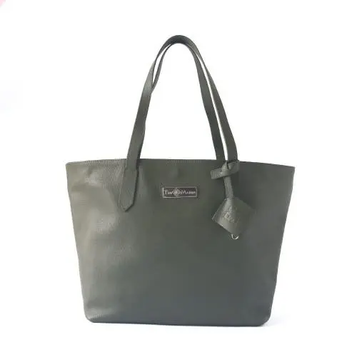 TIN MARIN Martina Leather Tote - Olive Green