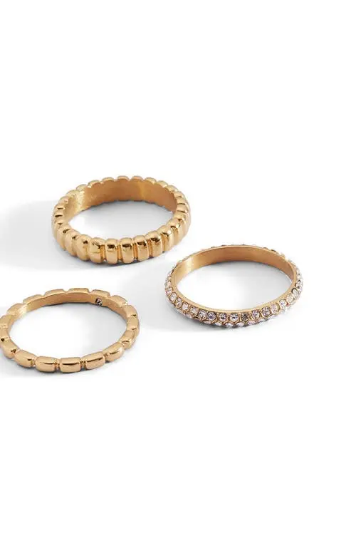 ALEX AND ANI Multi Textured Stacking Ring Set Of 3 - Gold