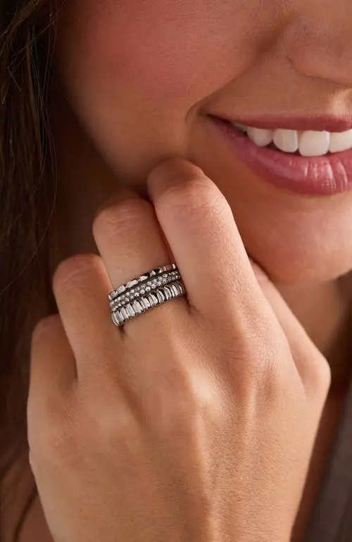 ALEX AND ANI Multi Textured Stacking Ring Set Of 3