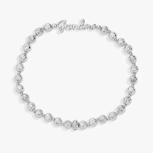 ALEX AND ANI Grandma Elongated Crystal Stretch Bracelet - Silver