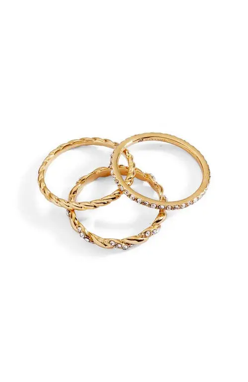 ALEX AND ANI Rope Stacking Texture Ring Set Of 3 - Gold
