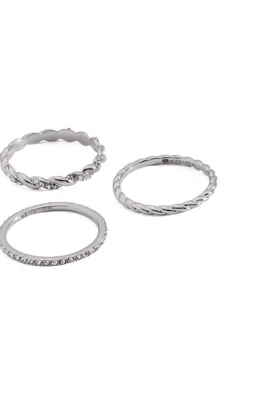 ALEX AND ANI Rope Stacking Texture Ring Set Of 3