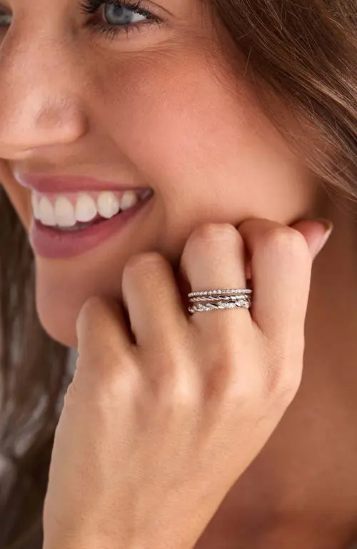 ALEX AND ANI Rope Stacking Texture Ring Set Of 3