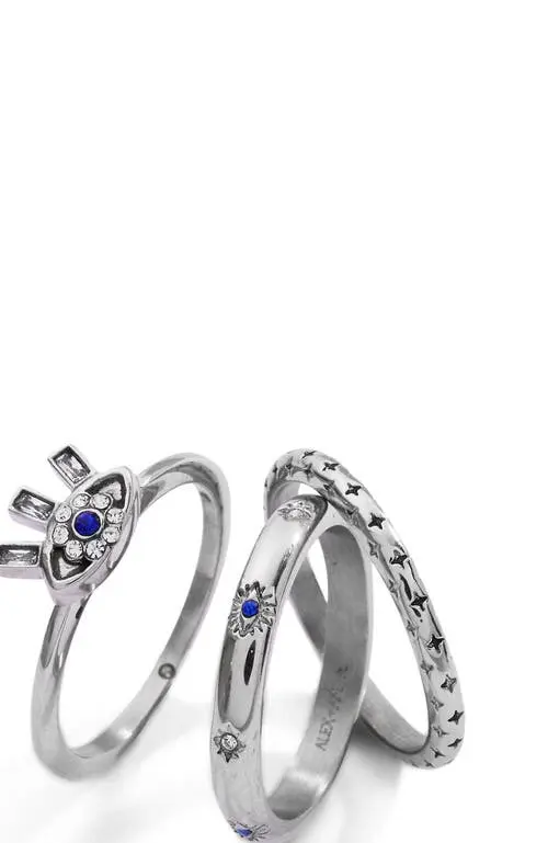 ALEX AND ANI Evil Eye Stacking Ring Set Of 3