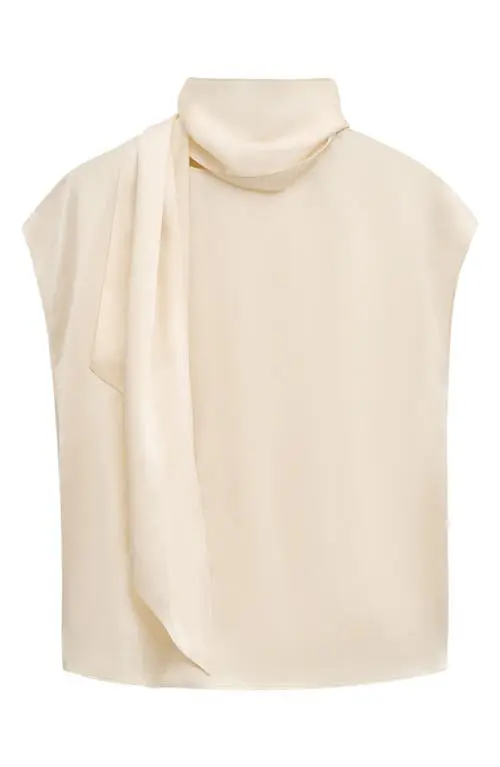Mango Tie Neck Silk Top