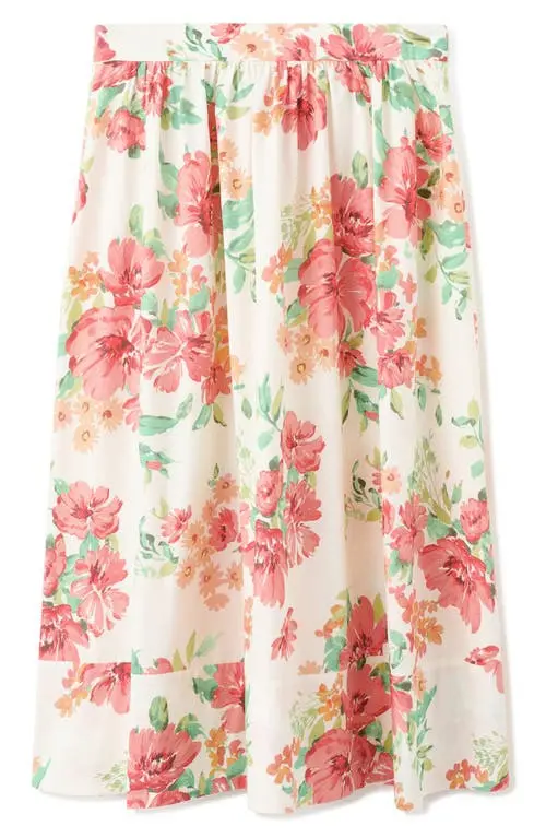 Mango Floral Midi Skirt