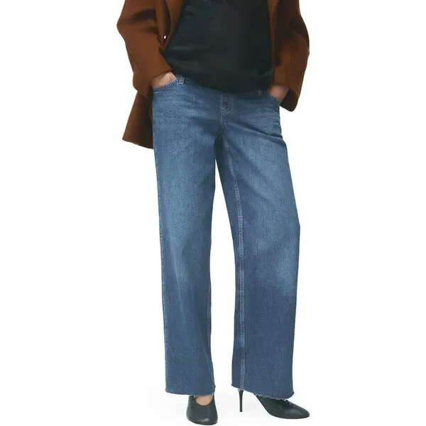 Mango Over-the-bump Wide-leg Maternity Jeans - Medium Blue