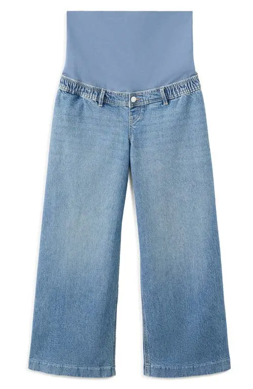 Mango Over-the-bump Wide-leg Maternity Jeans - Medium Blue