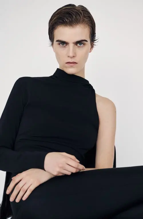 Mango One-shoulder Turtleneck Top