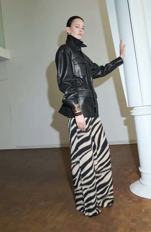 Mango Zebra Print Straight Leg Pants