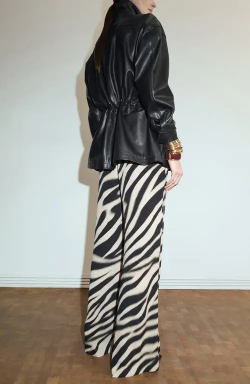 Mango Zebra Print Straight Leg Pants