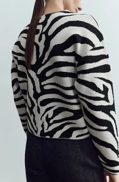 Mango Zebra Print Sweater