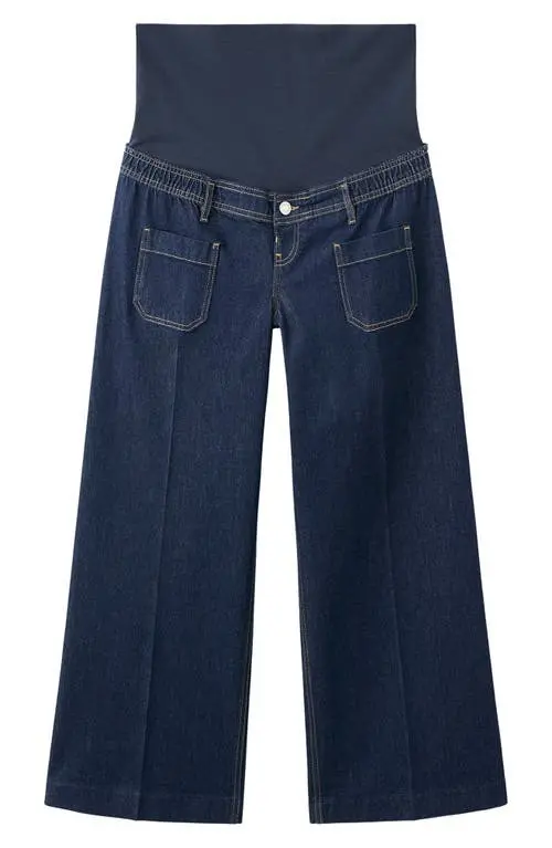 Mango Over The Bump Patch Pocket Wide Leg Maternity Jeans