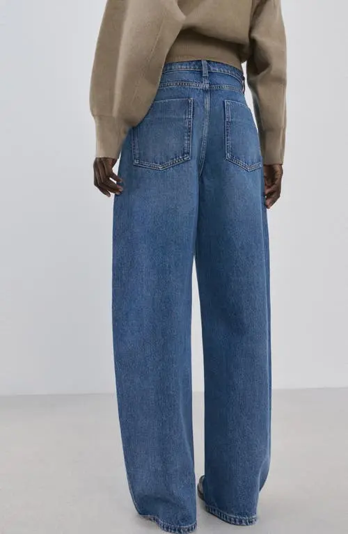 Mango Mid-rise Balloon Jeans - Medium Blue