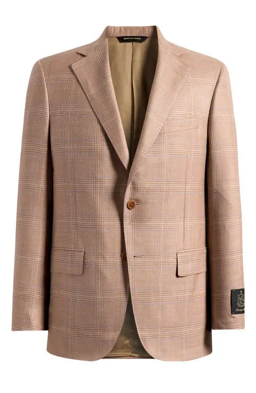 HERITAGE GOLD Plaid Wool & Silk Blend Sport Coat - Vicuna