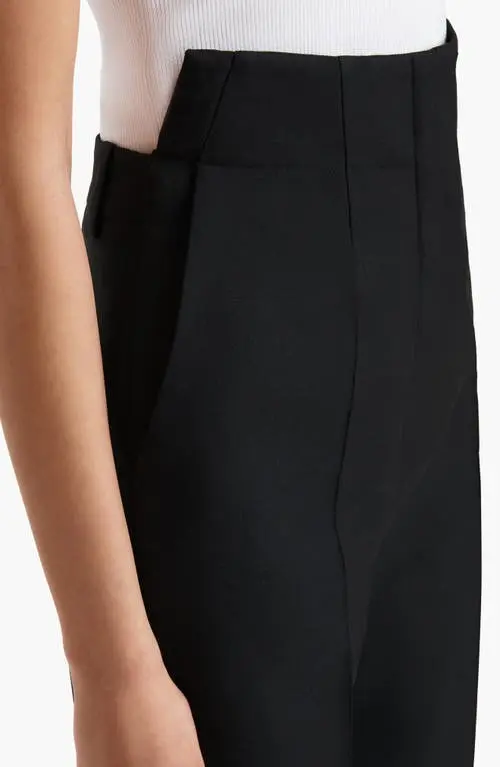 Khaite Rae Bonded Crepe Step Hem Cigarette Crop Pants